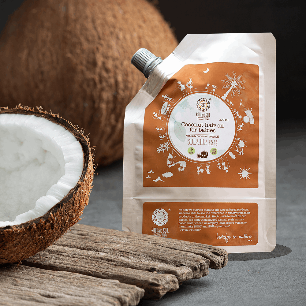 Natural Baby Hair Oil Coconut Hair Oil for Newborn Care – ROOT and SOIL